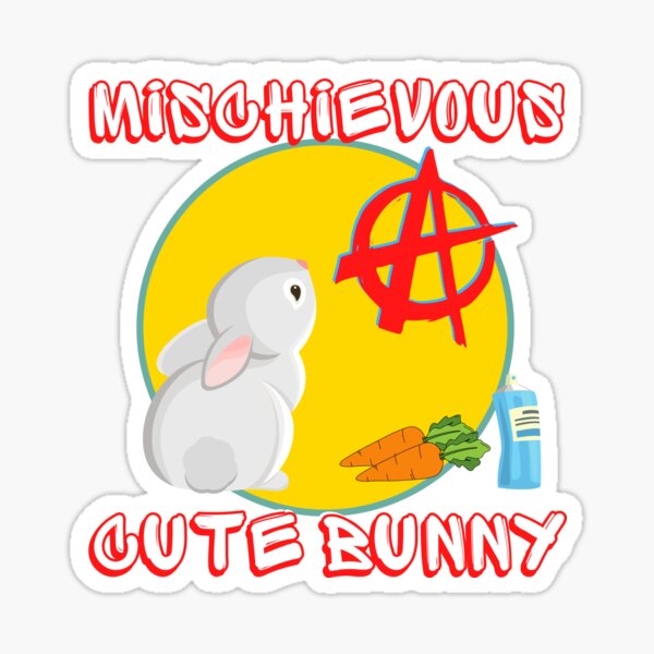 "Mischievous Cute Bunny" Sticker by jfa1984 | Redbubble