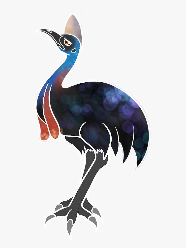 "Cassowary Sparkly" Sticker for Sale by Lemonpai-here | Redbubble
