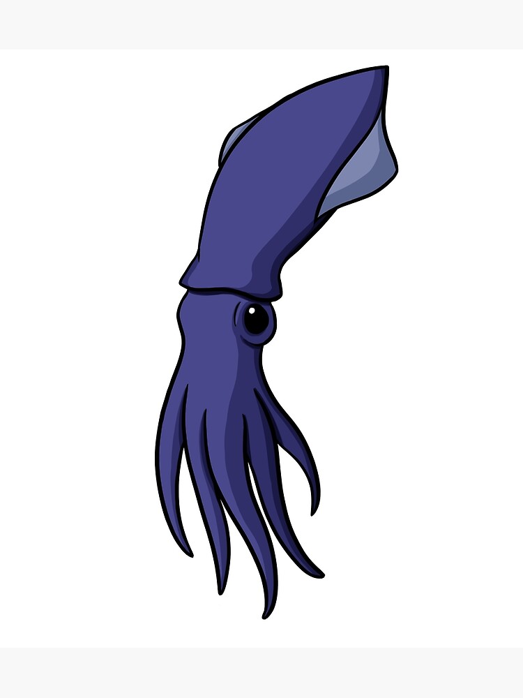 "Cartoon Blue-Violet Squid" Poster by JasonWendland | Redbubble