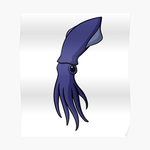 "Cartoon Blue-Violet Squid" Poster by JasonWendland | Redbubble