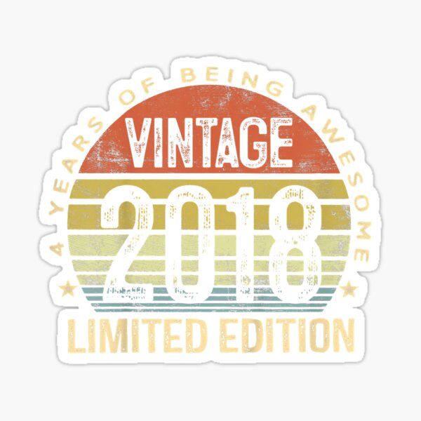 "Kids 4 Year Old Gifts Vintage 2018 Limited Edition 4th Birthday T ...