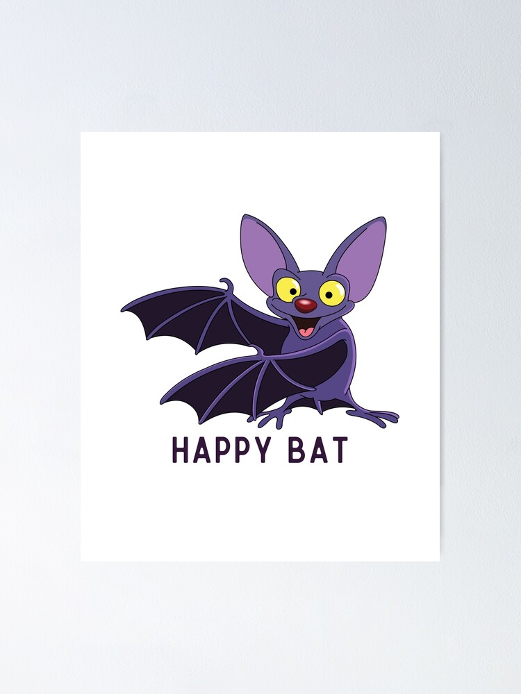 "The cute happy purple bat" Poster for Sale by Mountrock | Redbubble