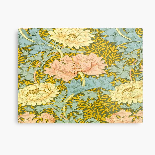 " William Morris Chrysanthemum pattern , Victorian Blue And Pink Floral ...