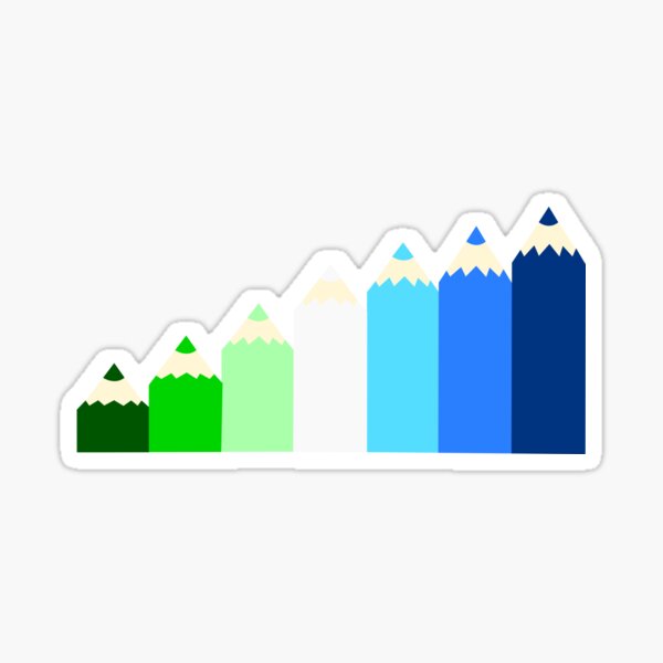 "Pencil Pride Flag Gay Ocean" Sticker by NJHredbubble | Redbubble