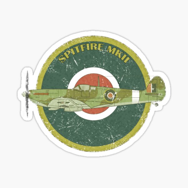 "RAF MKII Spitfire Vintage Look Fighter Aircraft " Sticker by ...