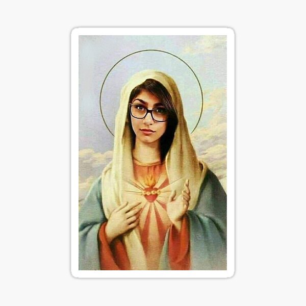 "Virgin mary mia khalifa" Sticker by BefedFod | Redbubble