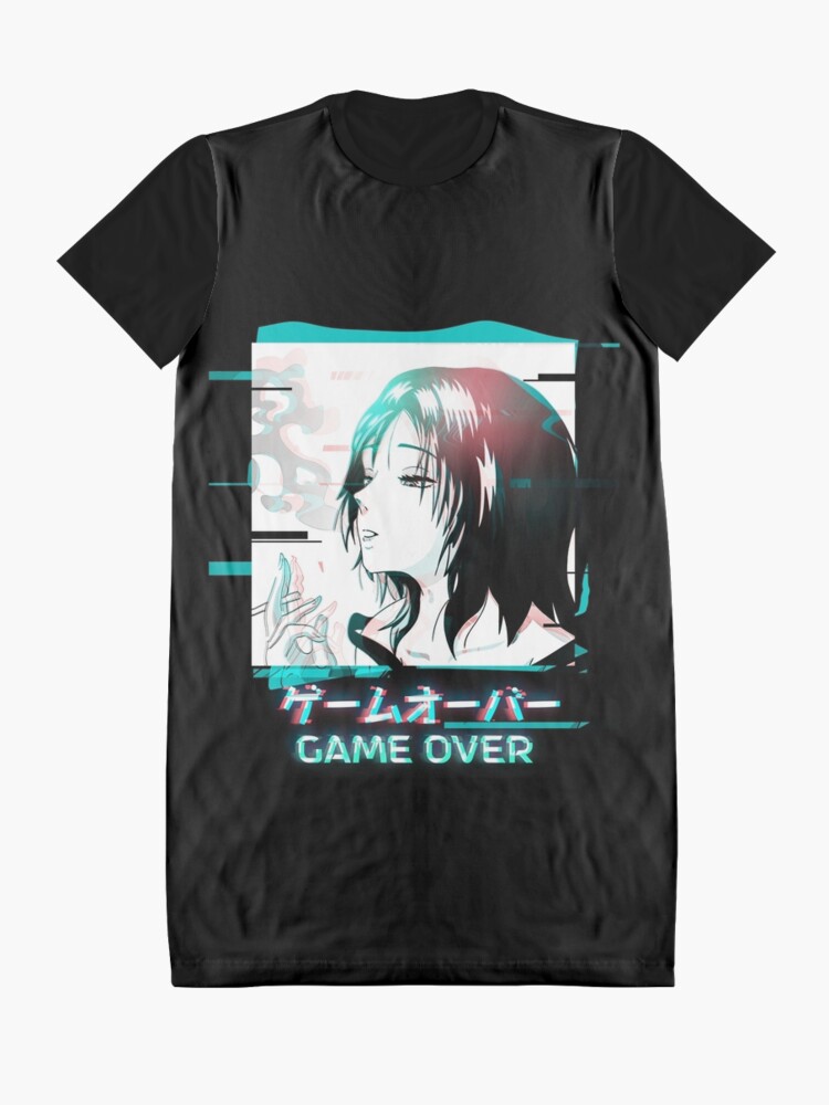 Japanese Vaporwave Sad Anime Girl Game Over Indie Aesthetic Graphic