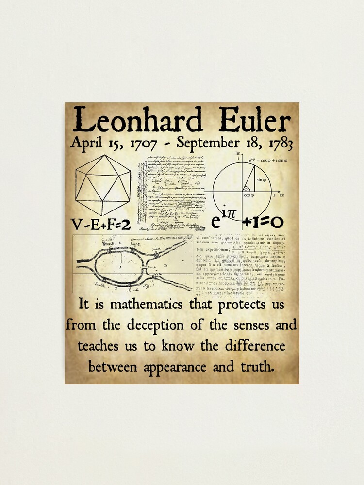 Impression photo « Leonhard Euler Mathématiques et vérité cite chaque ...