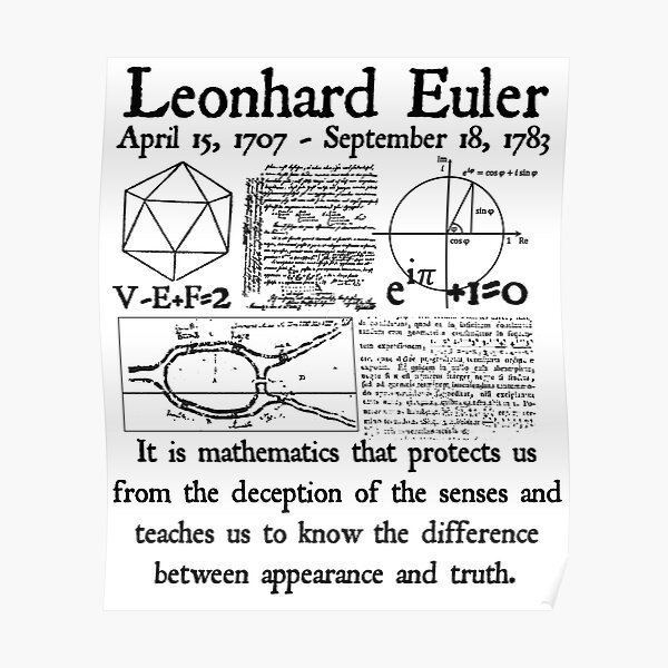 Póster «Leonhard Euler Matemáticas y Verdad Cita Cada problema resuelto ...