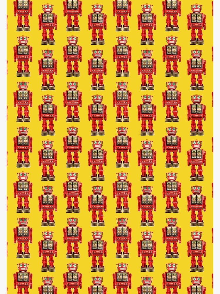 "Red Tin Toy Robot Pattern" Poster by YoPedro | Redbubble
