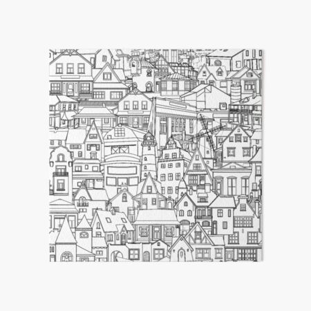 Lámina rígida «Color My Town Página para colorear en blanco y negro ...