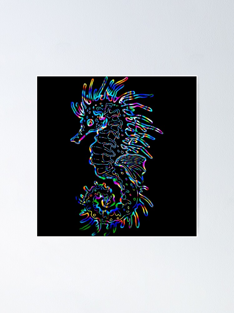 Póster «Diseño de contorno de caballito de mar inspirado en el arco ...