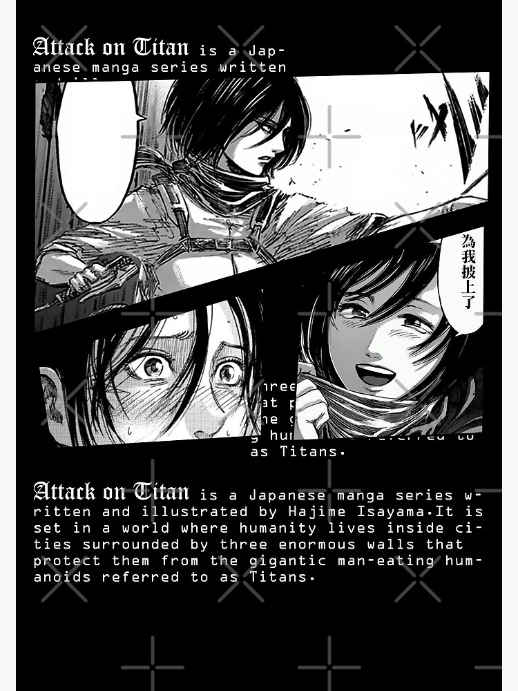 "Mikasa Ackerman Attack on Titan Shingeki no Kyojin Manga Text Design ...