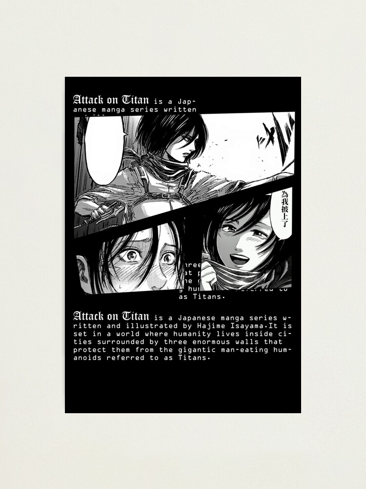 "Mikasa Ackerman Attack on Titan Shingeki no Kyojin Manga Text Design ...