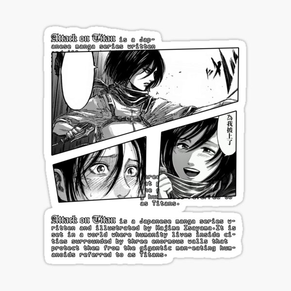 "Mikasa Ackerman Attack on Titan Shingeki no Kyojin Manga Text Design ...