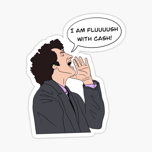 "Flush With Cash" Sticker by Linestein | Redbubble