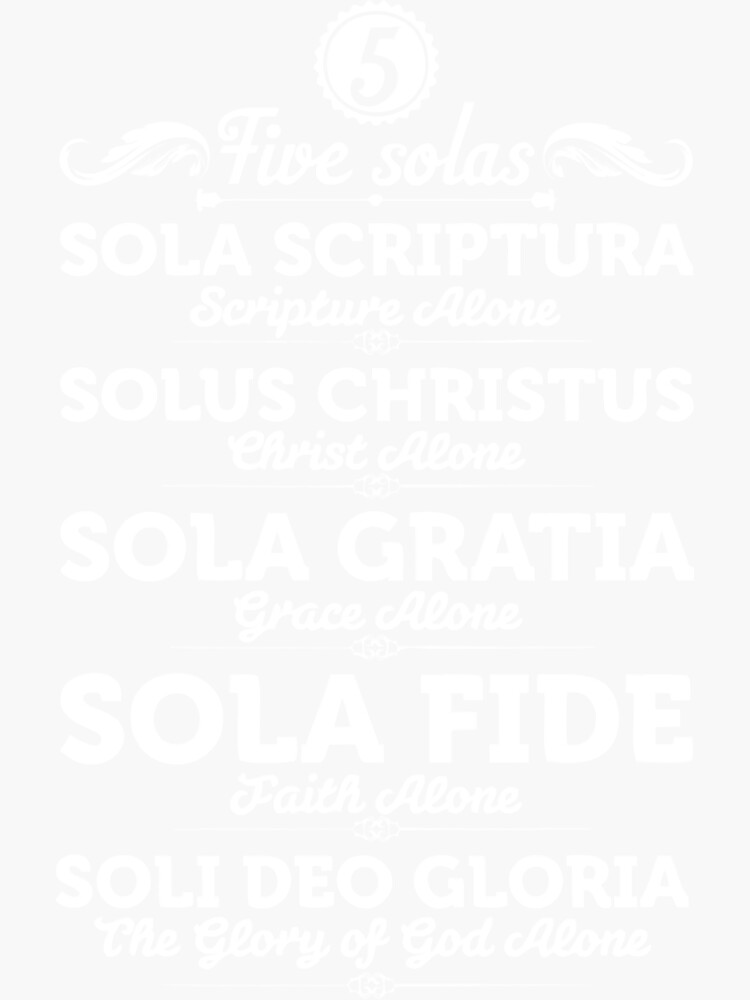 "Five solas" Sticker by jenniferruiznm | Redbubble