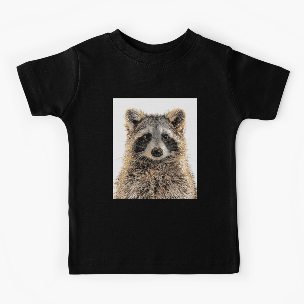 Camiseta para niños «Linda cara de mapache americano vintage, linda ...