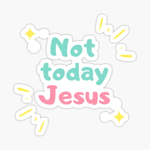 Not Today Jesus Satanic Joy Baphomet Blue Classic Sticker By