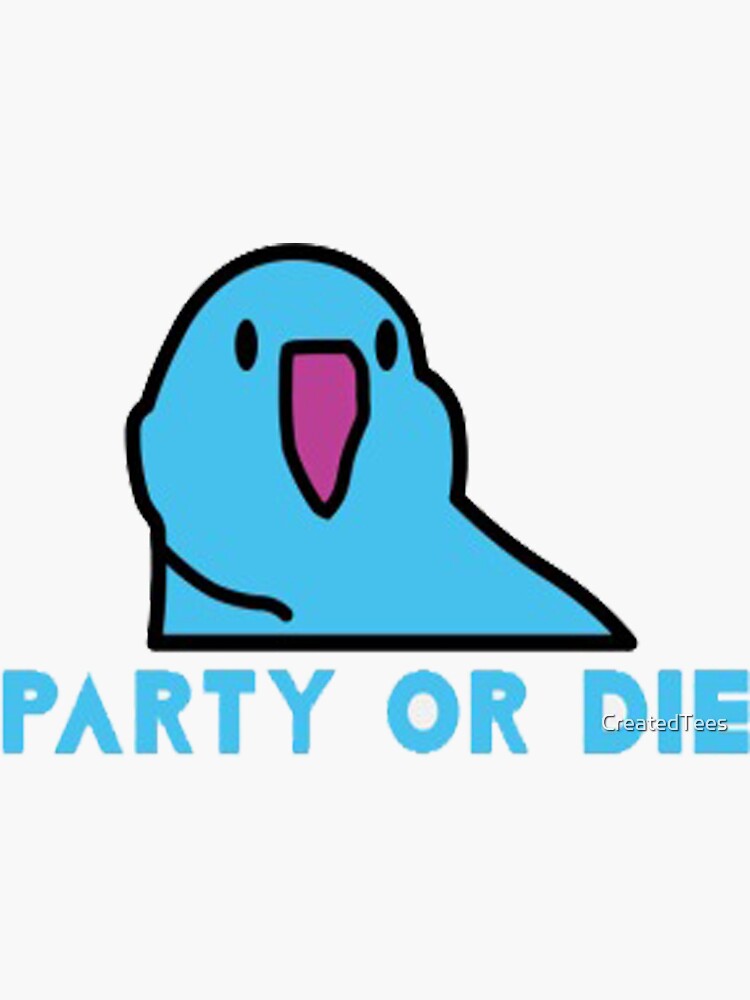 "Party Or DIe PArty Parrot Meme Tee Shirt" Sticker by CreatedTees ...
