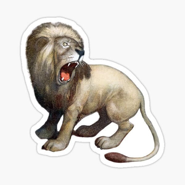 "Roaring lion" Sticker for Sale by PellSilversmith | Redbubble