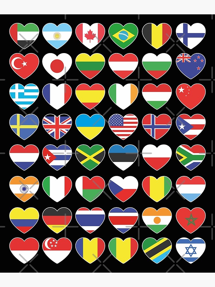 World Flags of The Different Countries International Gift Premium Matte Vertical Poster sold by ...
