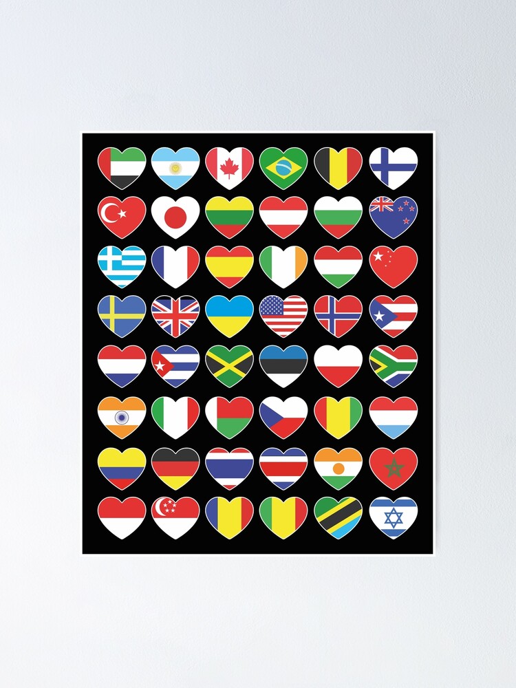 "World Flags of The Different Countries International Gift " Poster by ...