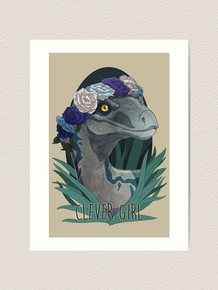 "Clever Girl - Blue" Art Print for Sale by PencilCat | Redbubble
