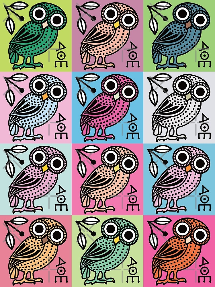 "Cute Athenian Owl Pop Art" Poster for Sale by PanosTsalig | Redbubble