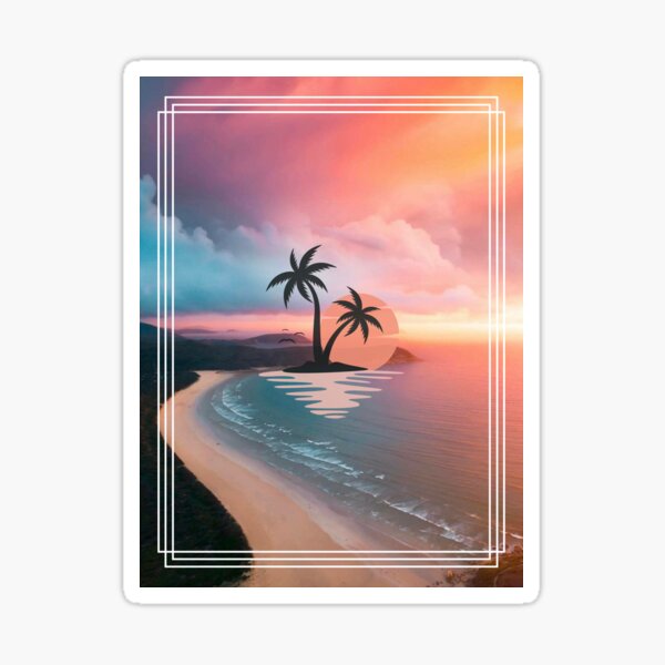 "AESTHETIC BEACH SUNSET" Sticker for Sale by DurDesigns | Redbubble
