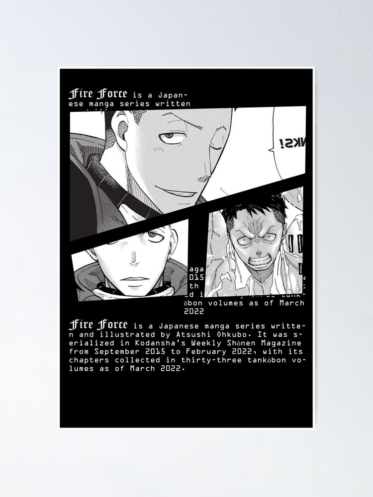 "Akitaru Obi Fire Force Enen no Shouboutai Manga Text Design" Poster ...