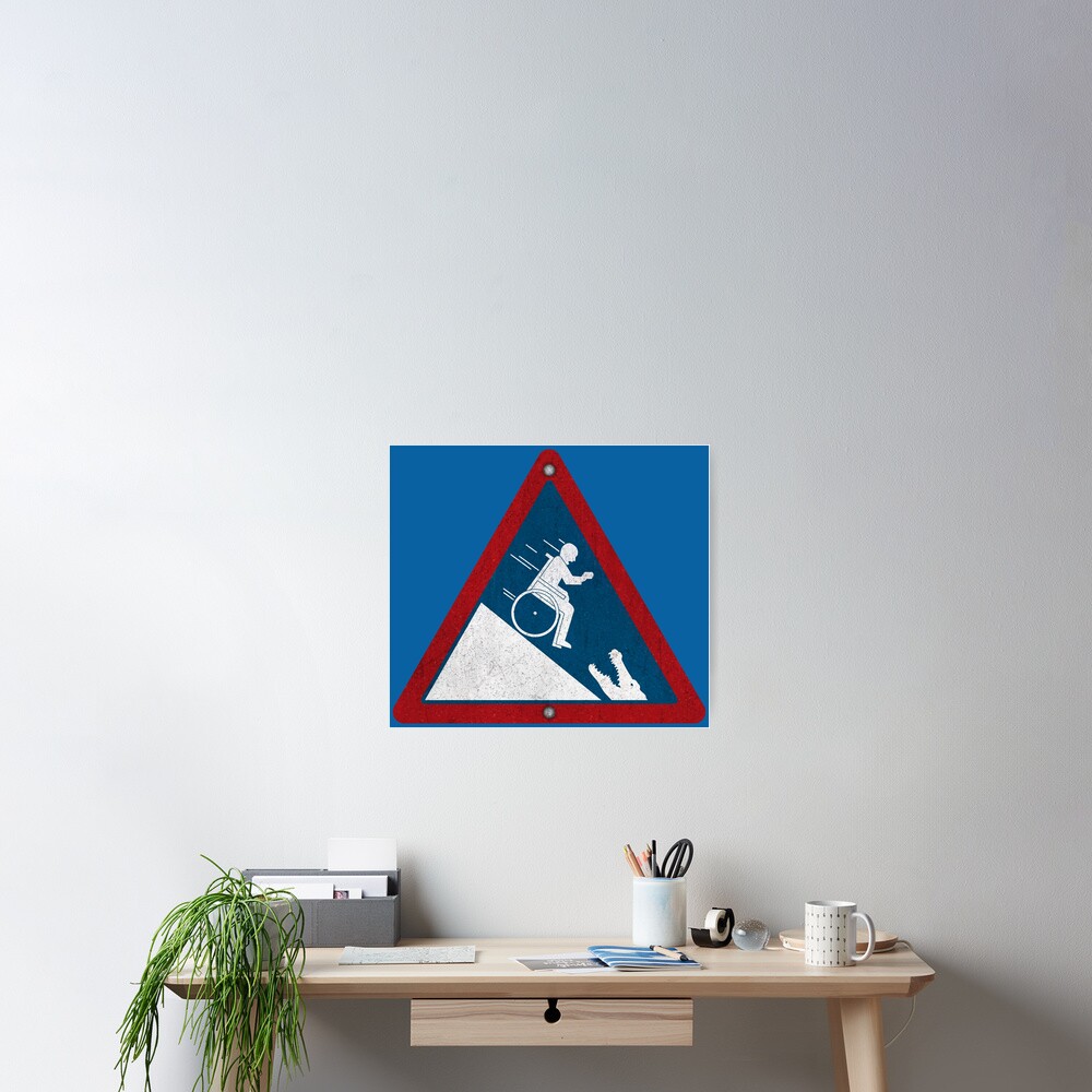 "Wheelchair Operators and Crocodiles Warning Sign, Part of a Series of ...