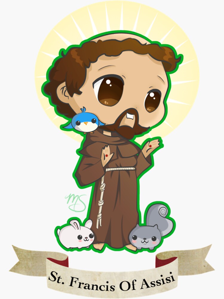 "Chibi St. Francis of Assisi" Sticker for Sale by eliasdevwmpt | Redbubble