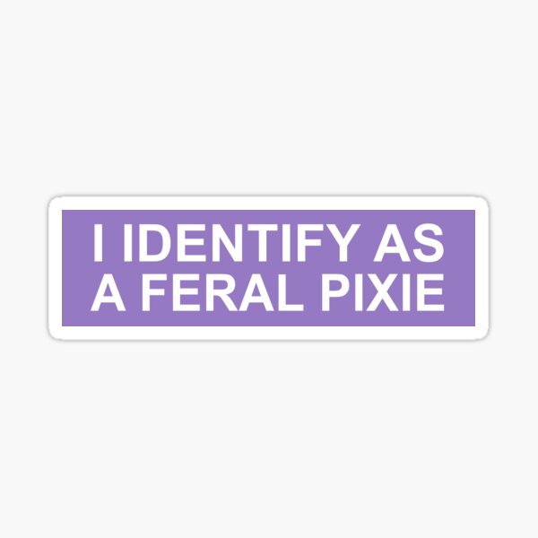 "I Identify As A Feral Pixie Funny Bumper Sticker" Sticker for Sale by ...