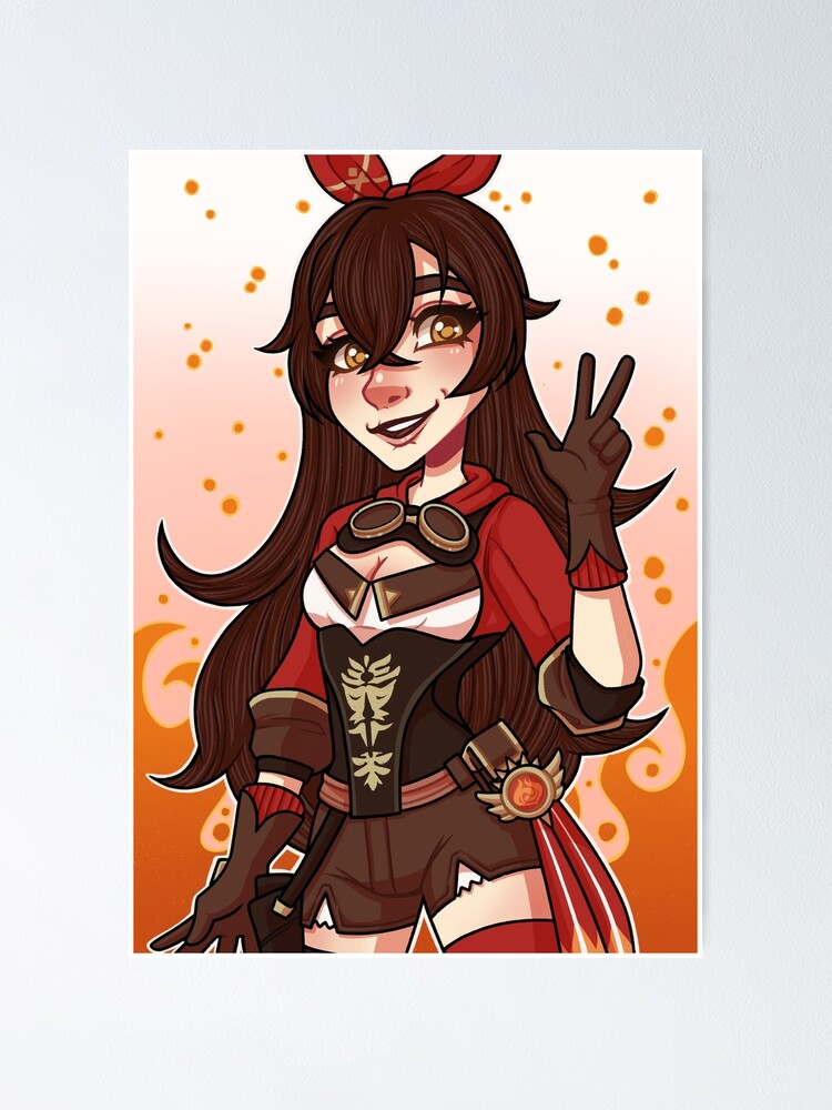 "Genshin Impact - Amber" Poster for Sale by galaxiiacharlie | Redbubble