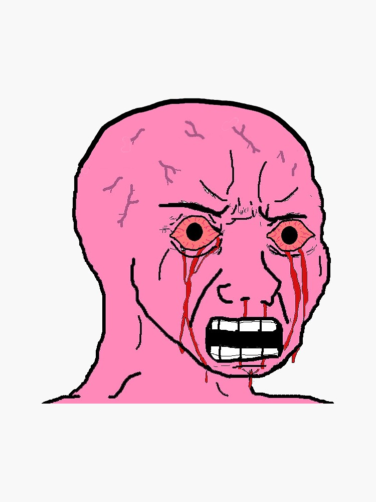 "Wojak Rage" Sticker by Baazzaah | Redbubble