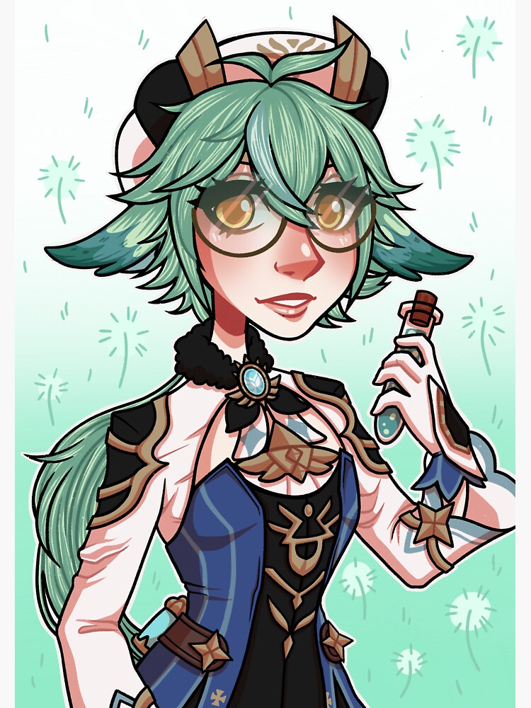 "Genshin Impact - Sucrose" Sticker by galaxiiacharlie | Redbubble