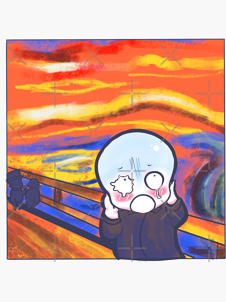 "the scream chibi art" Sticker for Sale by thuycam0805 | Redbubble