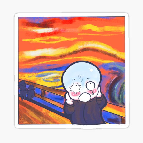 "the scream chibi art" Sticker for Sale by thuycam0805 | Redbubble