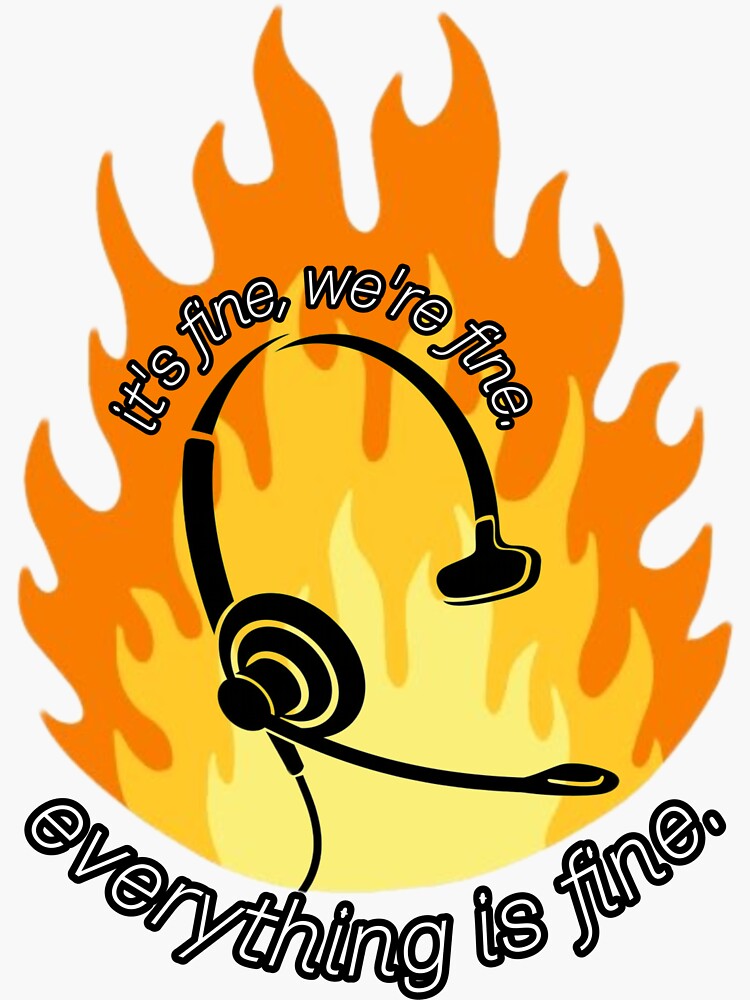 "911 Dispatcher Headset On Fire" Sticker for Sale by suhhruhh | Redbubble