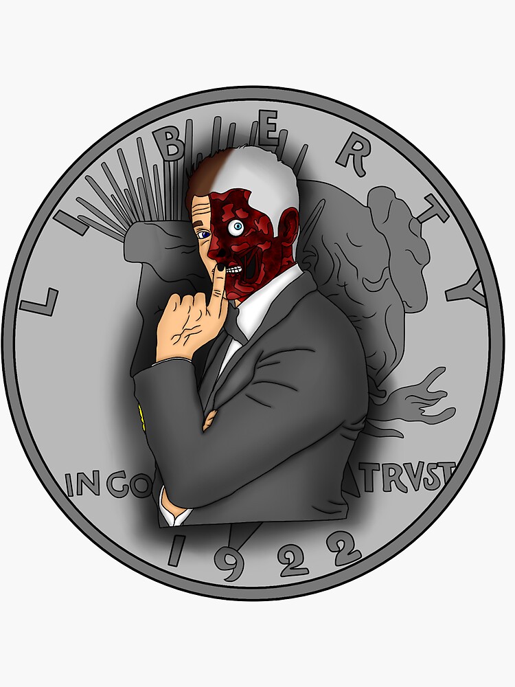 "Two Face" Sticker by casnewvessel | Redbubble