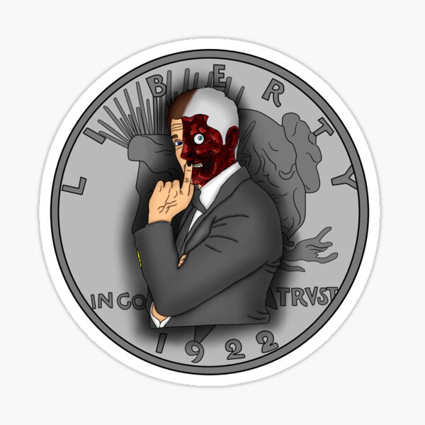 "Two Face" Sticker by casnewvessel | Redbubble
