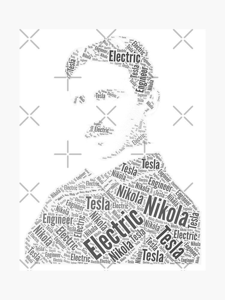 "Nikola Tesla Word Art" Sticker for Sale by ptNB | Redbubble