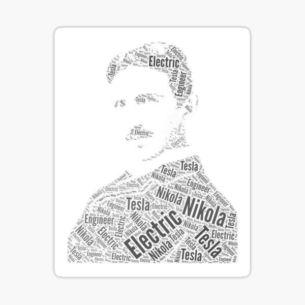 "Nikola Tesla Word Art" Sticker for Sale by ptNB | Redbubble