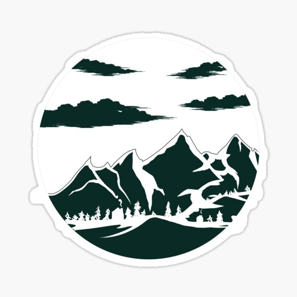 "Classic Mountain Range" Sticker by ShadeDrawz | Redbubble