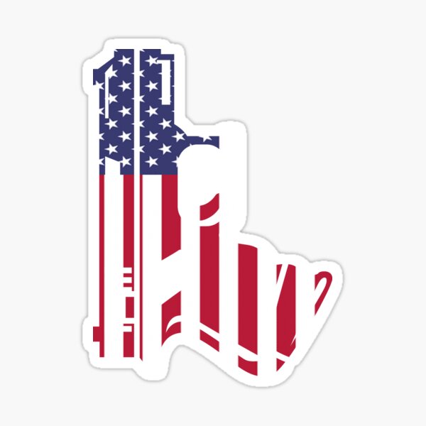 "USA Flag Gun" Sticker by SKDesign07 | Redbubble