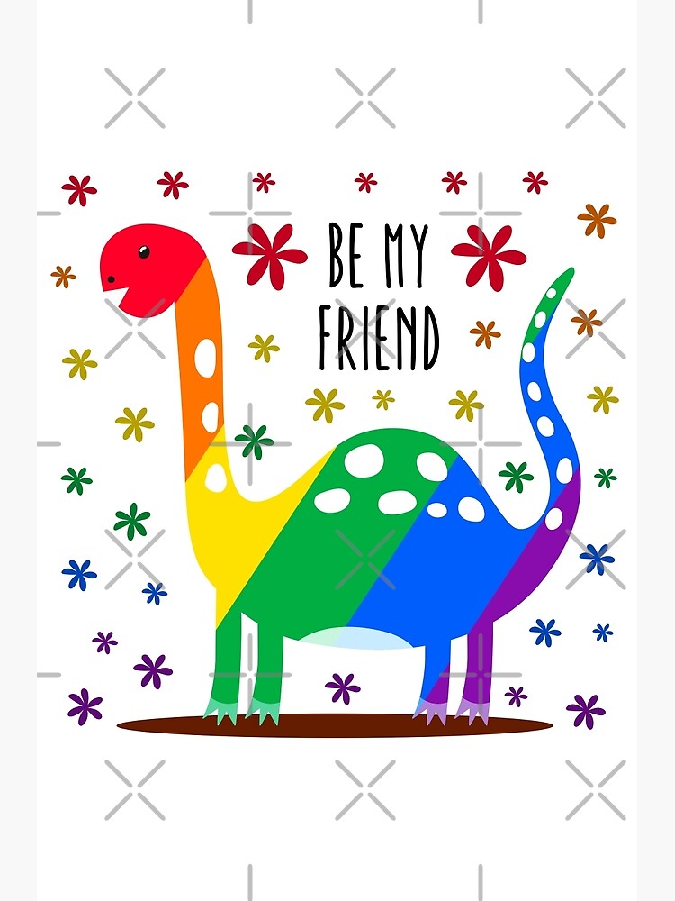 "Friendly Gay Dinosaur LGBT Rainbow Pride" Poster for Sale by aronia ...