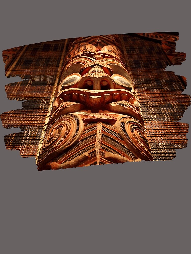 Poster « Aotearoa - Maori Design Carving - Nouvelle-Zélande - Te hoahoa ...