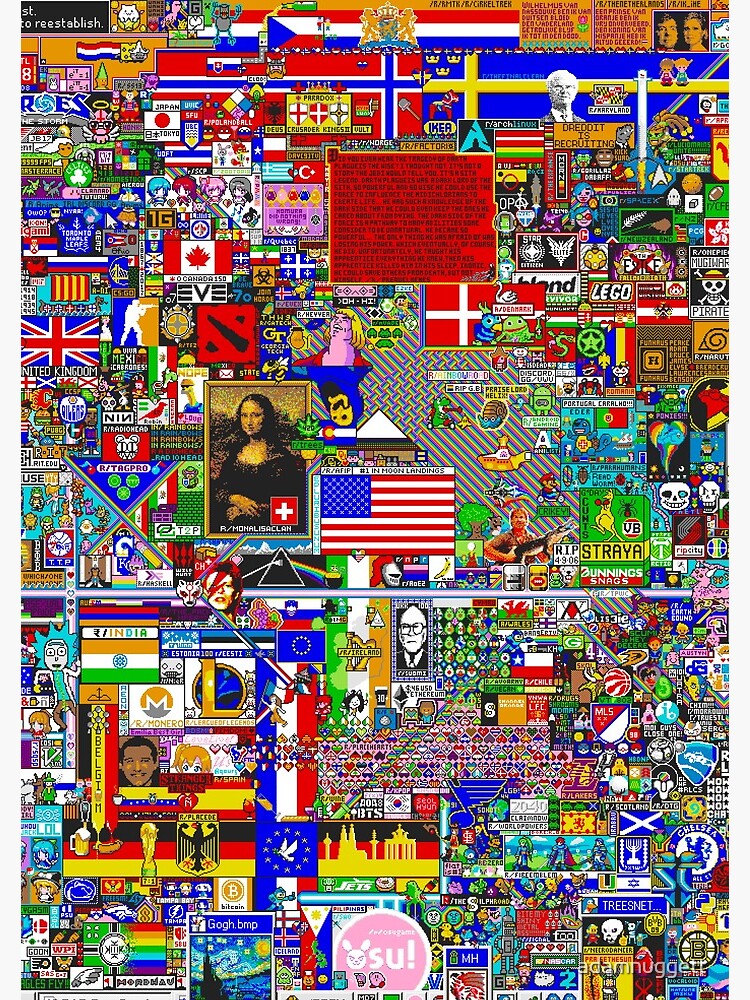 "Reddit Place Restored" Spiral Notebook for Sale by adamnuggett | Redbubble