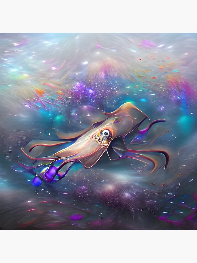 "Cosmic Squid, AI Art" Poster by TwoMilesBlue | Redbubble